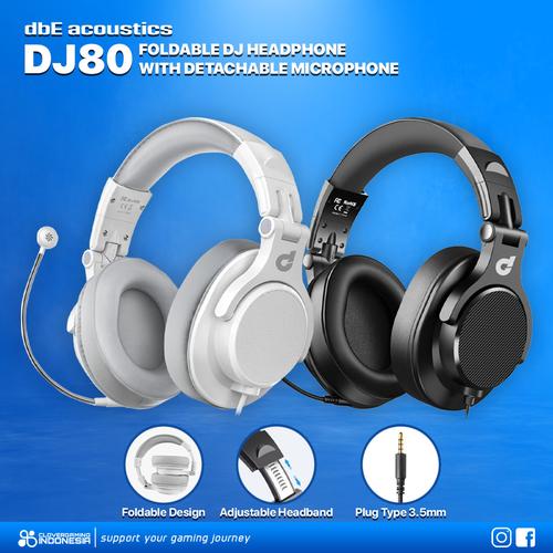 Jual dbE DJ80 Foldable DJ Headphone with Detachable Microphone - Putih ...