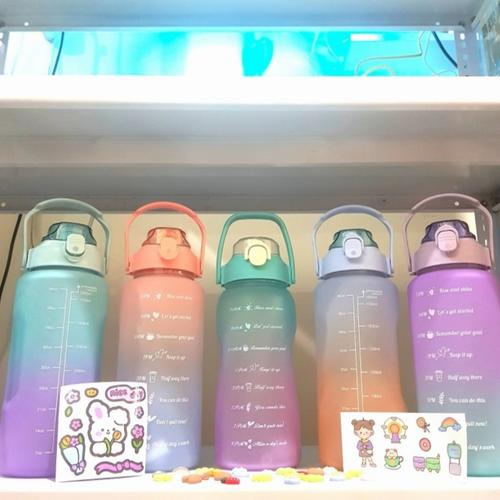 Jual BOTOL VIRAL 1 LITER BOTOL GRADASI BOTOL OMBRE BOTOL PELANGI STIKER ...