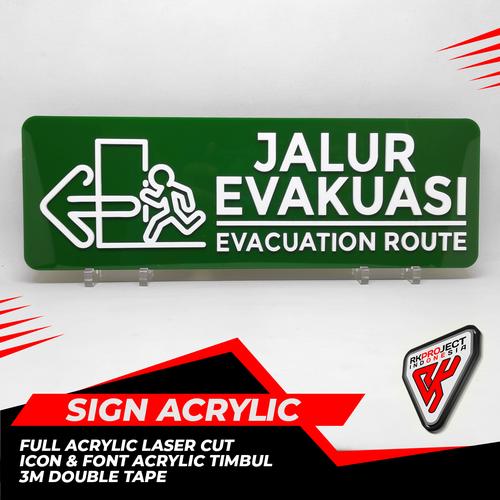 Jual PAPAN INFORMASI SIGN BOARD AKRILIK ACRYLIC JALUR EVAKUASI - Kab ...