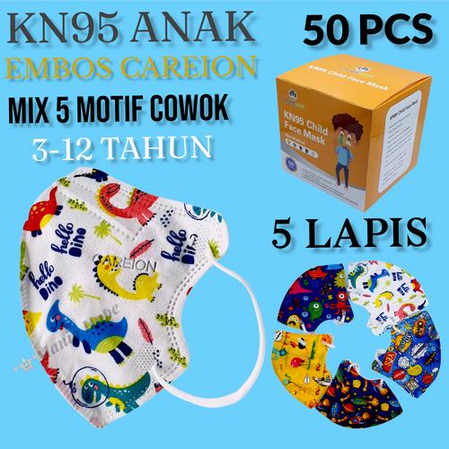Jual [ CAREION ] MASKER ANAK KN95 KIDS PREMIUM DISPOSABLE FACE MASK ...