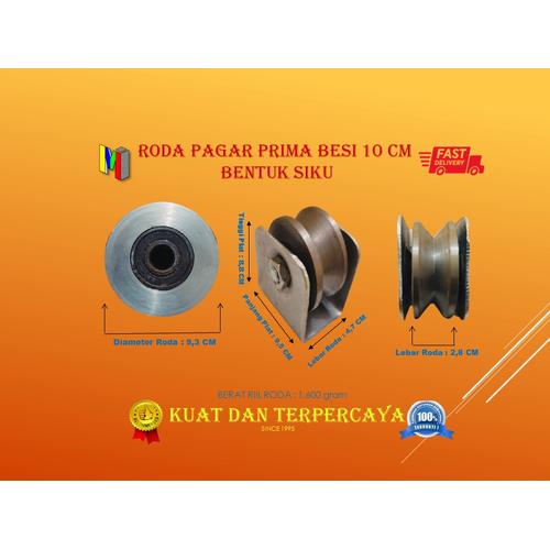 Jual Roda pagar prima besi ukuran 10cm bentuk siku per biji - Jakarta ...