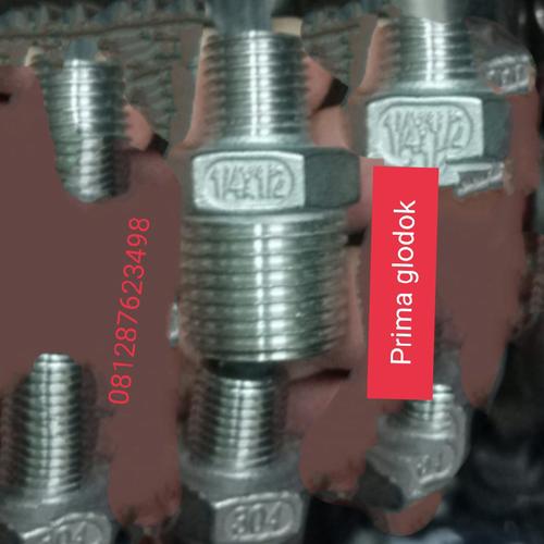 Jual Double neple ss304 1/4 x 1/2/reducer niple stainless 304 1/4 x 1/2 ...