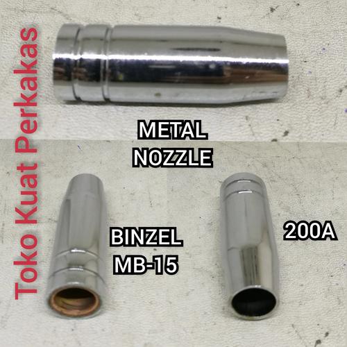 Jual Metal nozzle MB15 selongsong besi tang las mig torch CO2 200A ...