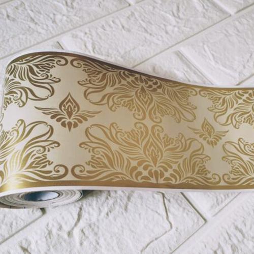 Jual Wallpaper List Border Motif Batik Warna Gold/kuning 5m X10 cm ...