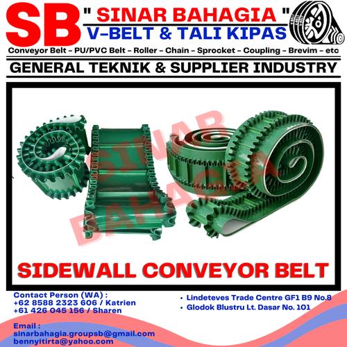 Jual Sidewal PVC Rubber Conveyor Belt Karet Hijau Putih Hitam CUSTOM ...