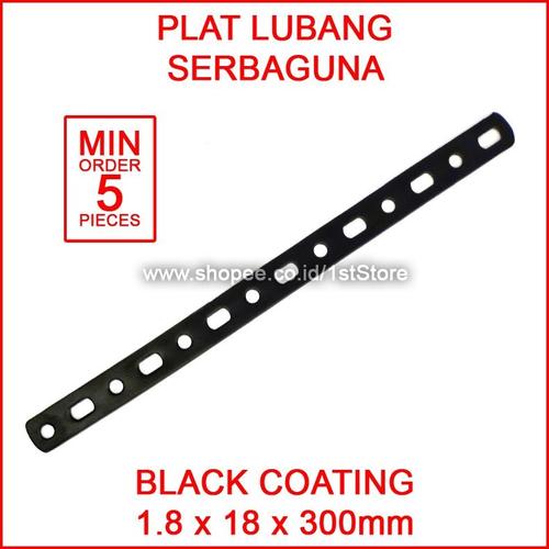 Jual PLAT LUBANG BESI HITAM STRIP BOLONG BRACKET BREKET DUDUKAN LAMPU ...