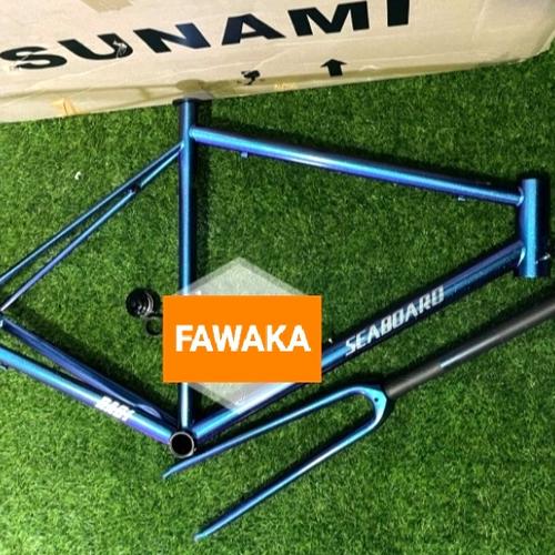 Jual Tsunami Seaboard RA01 frameset Roadbike rimbrake blue chameleon ...
