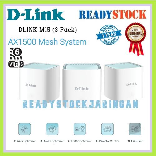Jual DLink M15 ( 3 Pack ) AX1500 Mesh System Dual-band 2x2 Wi-Fi 6 ...