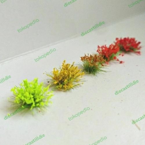 Jual static grass flower miniatur bunga kuning orange maket diorama ...