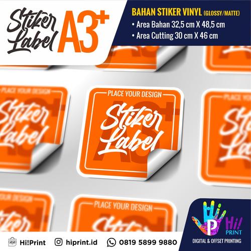 Jual Cetak Stiker Label Vinyl / Transparan A3+ CUT Ukuran kecil 1,5cm ...