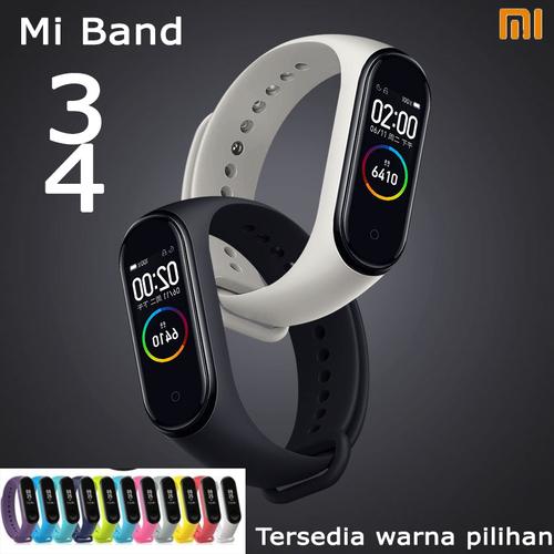 Jual PREMIUM Strap Mi Band 3 4 Silicone Jam Gelang Tali MiBAND watch baru - Hijau - Kab ...