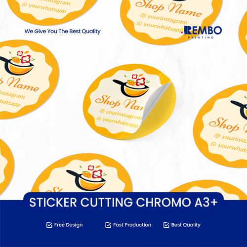 Jual Stiker Label KOTAK/BULAT Chromo Custom Sticker Makanan Kemasan ...