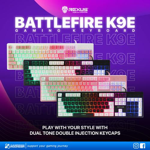 Jual Rexus Battlefire K9E Rainbow LED Fullsize - Gaming Keyboard ...