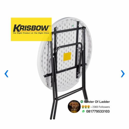 Jual Krisbow meja lipat bulat 80cm/meja teras/meja indoor outdoor putih ...