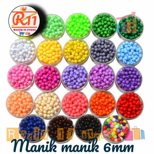 Jual ( 20gram )Manik Mote Bulat Susu Bahan Akrilik Ukuran 6mm - Hitam, 6mm - Jakarta Barat ...