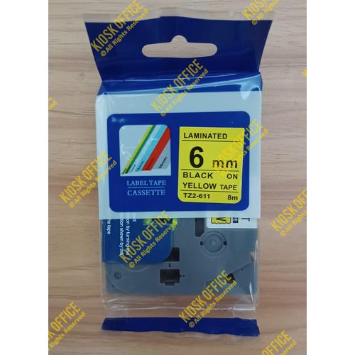 Jual Pita Label Tape Printer Brother (TZe- Label Tape) - Kuning 6mm ...