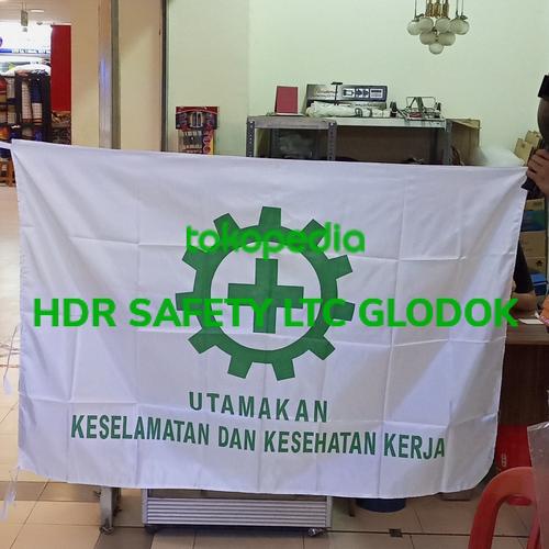 Jual BENDERA K3 / BENDERA SAFETY STANDAR DEPNAKER BAHAN SATIN BAGUS ...
