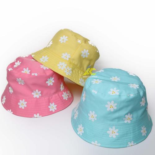 Jual Topi Bucket Dewasa dan anak Sablon Bunga daisy 1 sisi D003 Daisy ...