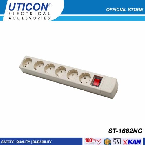 Jual UTICON ST-1682 NC / STOP KONTAK UTICON 6 LUBANG PLUS SAKLAR ST ...