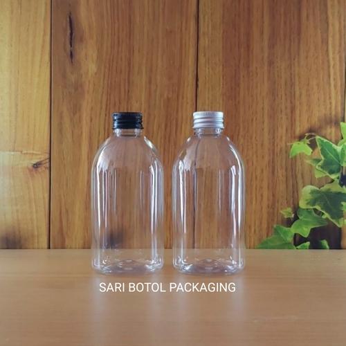 Jual BOTOL 250ML OVAL TUTUP ULIR ALMUNIUM SILVER/BOTOL CANTIK 250ML ...