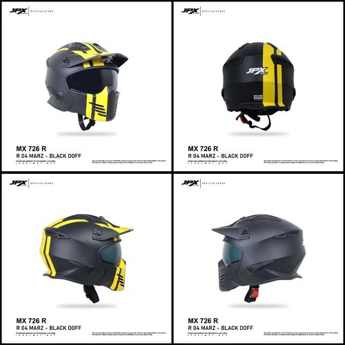 Promo Helm JPX Full Face Mx-726R - R04 MARZ - BlackDoff/Red, L Cicil 0% ...
