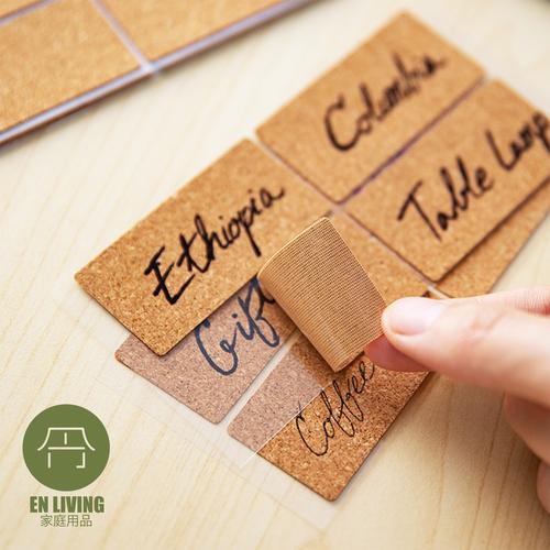 Jual EN LIVING Wooden Label Cork Sticker / Sticker Label / Label ...