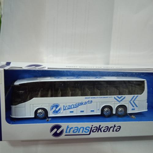 Jual Diecast Miniatur Mobil Bus Transjakarta Busway - Putih - Jakarta ...
