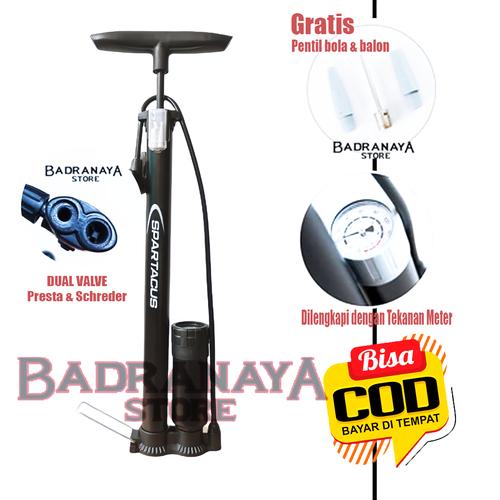 Jual Pompa Tabung Meter Ban Sepeda Mobil Motor Kompaan Angin Manual ...