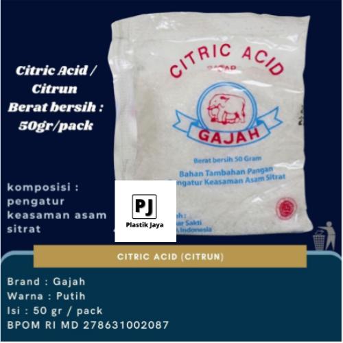 Jual Citric Acid (Citrun) Cap Gajah 50gr - Jakarta Utara - PlastikJaya1 ...