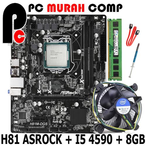 Jual Mainboard Mobo Motherboard INTEL H81 denganHASWELL Ram 8gb dan fan ...
