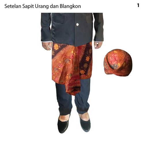 Jual Setelan Sembong Sapit Urang dan Blangkon Motif Senada - Sembong ...
