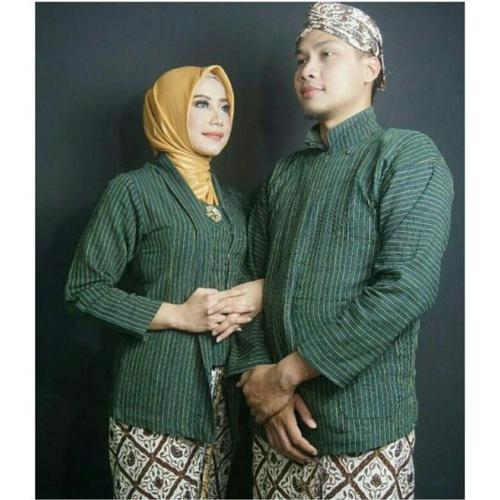 Jual sale Baju Surjan Lurik Hijau // Baju Adat Jawa // Baju Adat ...