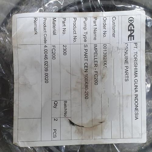 Jual Impeller Pompa Torishima Cen 100x80-200 cast Iron - Jakarta Barat ...