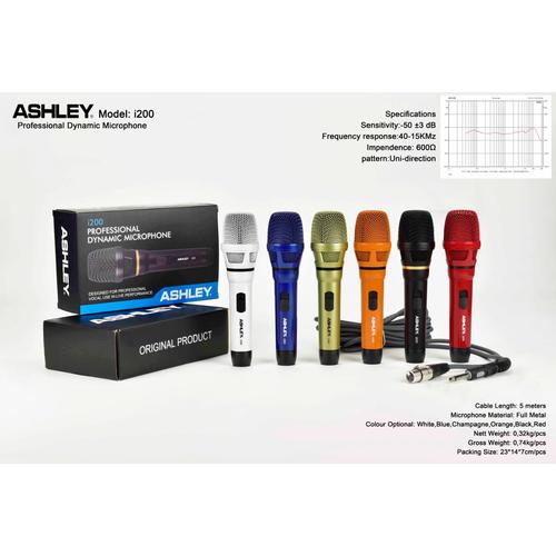 Jual Mic Kabel Ashley i200 Original Product Best Quality - Hitam - Kota ...