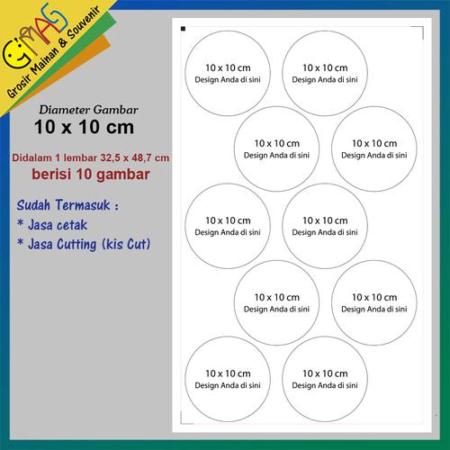 Jual Cetak sticker Cutting Stiker cromo A3+ Custom Stiker DOFF GLOSSY ...