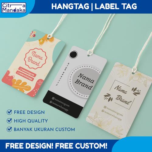 Jual Hang Tag Custom Free Design 1 Sisi | HangTag Baju - 4 x 8 cm, Art ...