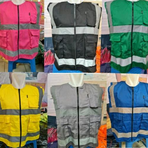Jual Rompi safety 3 kantong / Rompi safety proyek bahan drill promo ...