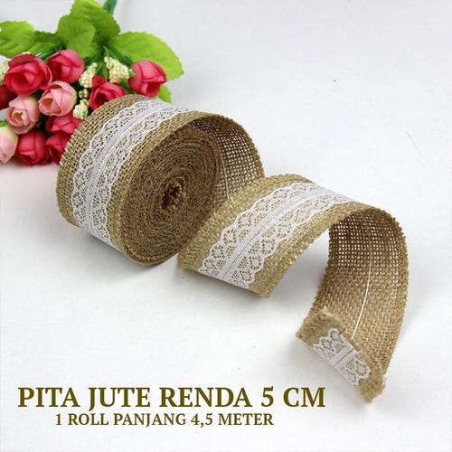 Jual [5 cm x 5 Yard] Pita Jute Renda / Pita Goni Rustic - Jakarta Barat ...