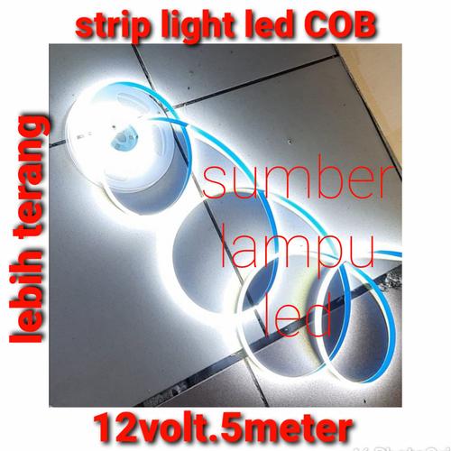 Jual led strip cob putih 12v 5meter /strip drop ceiling plafon COB led ...