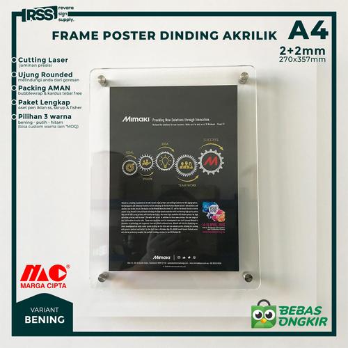 Jual Frame Poster Akrilik A4 / Bingkai Piagam A4 / Acrylic Foto Dinding ...