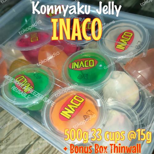 Jual INACO JELLY KONNYAKU WITH NATA DE COCO 500 GRAM 33 CUP KG BOX ...