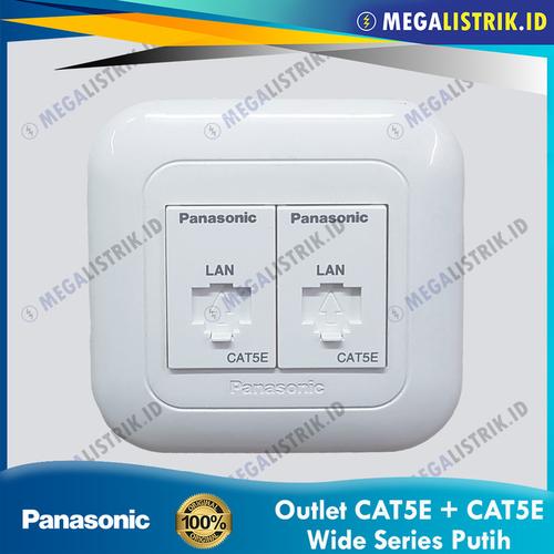 Jual Panasonic Outlet Data LAN CAT5E + CAT5E / Stop Kontak CAT5 Wide ...