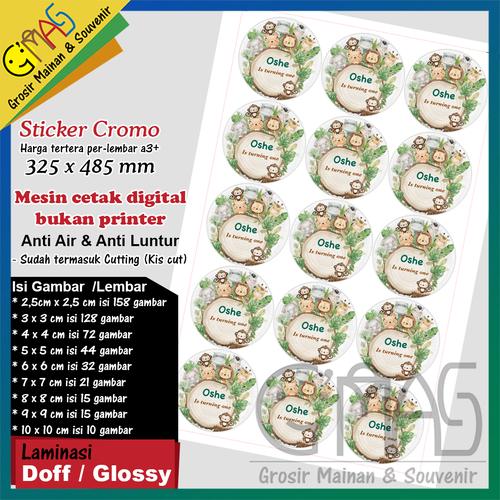 Jual Cetak sticker Cutting Stiker cromo A3+ Custom Stiker DOFF GLOSSY ...