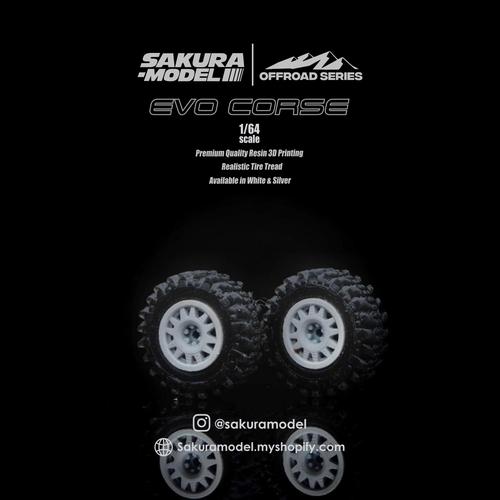 Jual 1/64 Custom Wheels Sakura model Evo Corse Wheels with simex tire ...