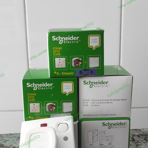 Jual SCHNEIDER STOP KONTAK AC SET CLIPSAL E15NR EP13 E238 W OUTBOW ...