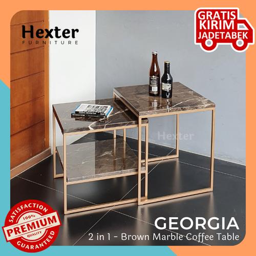 Jual GEORGIA - Meja Tamu Marmer Set 2 in 1 Minimalis Marble Coffee ...