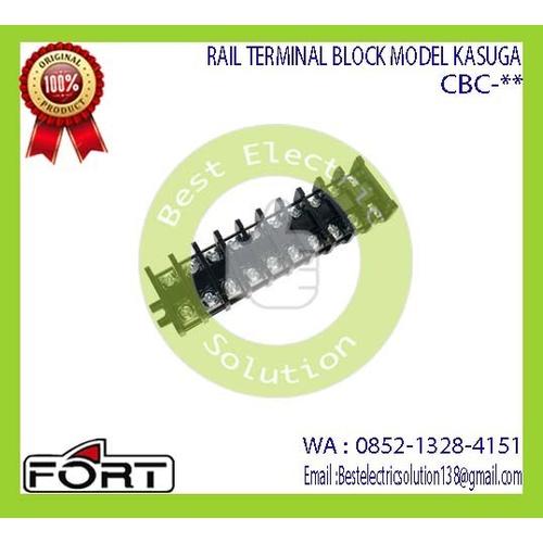 Jual Terminal Block FORT / CBC-30 / 30A Model Kasuga Hitam Rail 2Fungsi ...