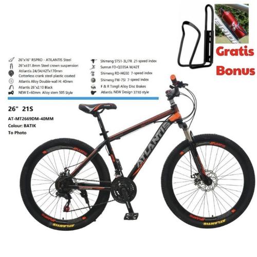 Jual Sepeda MTB Atlantis 26inch 69 Hi Teen Steel Free Tempat Botol 3x7 ...