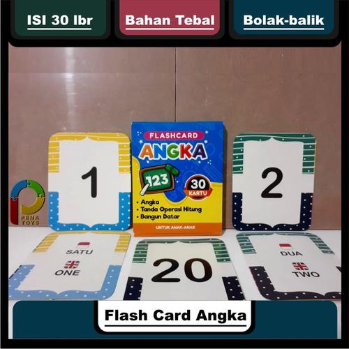 Jual Flashcard Edukasi Huruf dan Angka isi 30 kartu - Angka - Kab ...