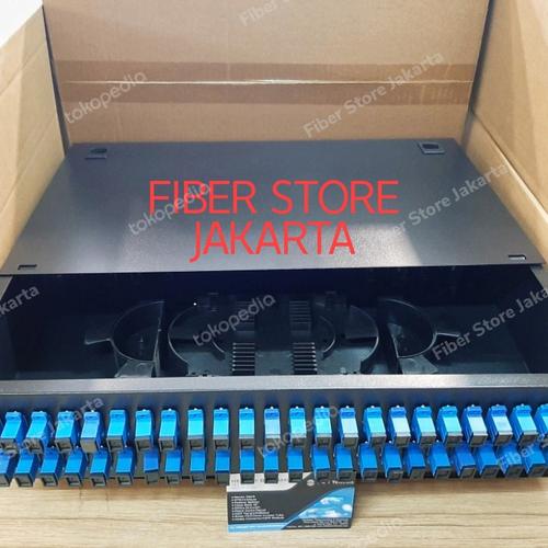 Jual OTB RACK 48 CORE HITAM + ADAPTER SC/UPC FIBER OPTIK - Jakarta ...